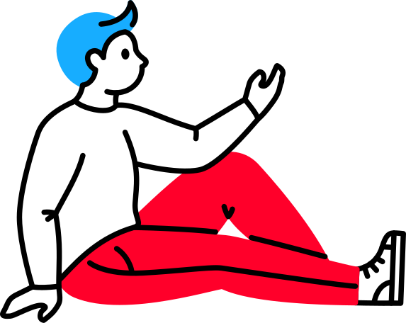 Person sitting and leaning on one arm Illustration in PNG, SVG