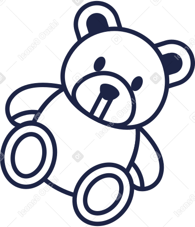 Teddy line Illustration in PNG, SVG
