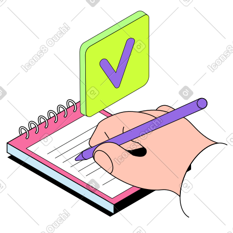 Checking tasks in notepad PNG, SVG