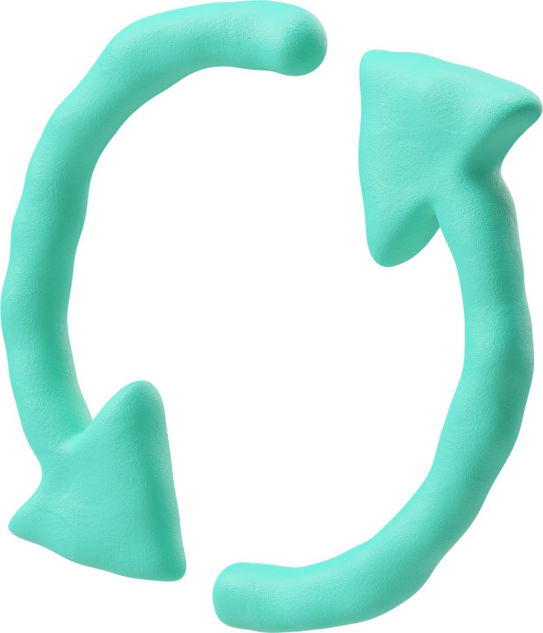 Three-quarter view of a synchronization symbol Illustration in PNG, SVG