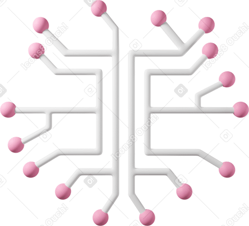 3D Neural network Illustration in PNG, SVG
