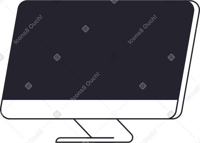 Computer monitor black Illustration in PNG, SVG