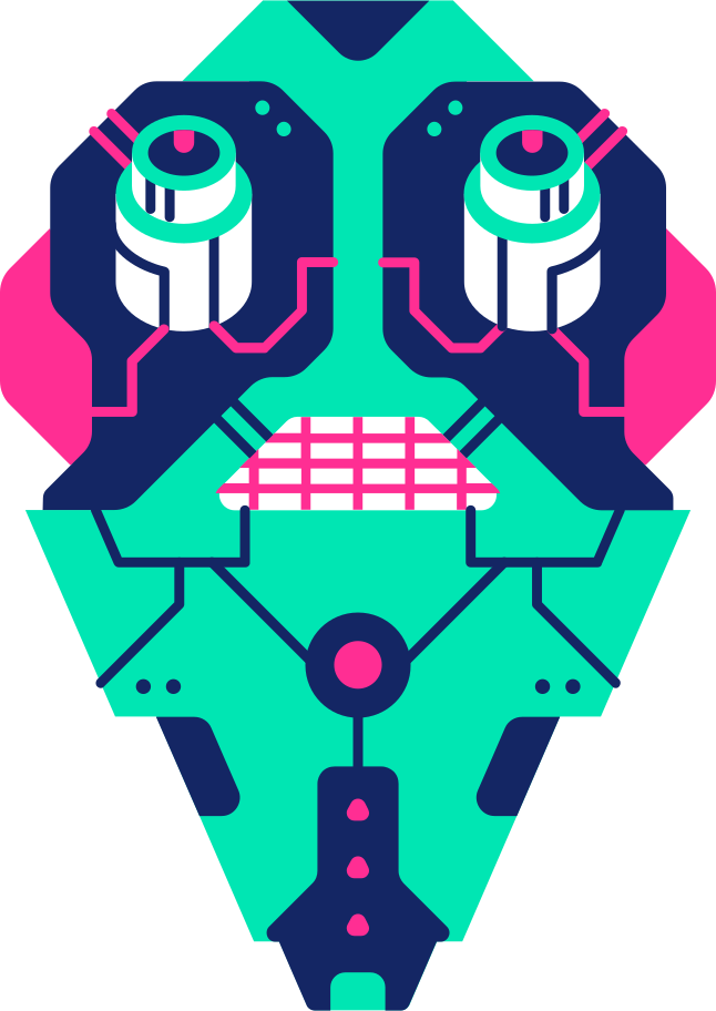 Robot face Illustration in PNG, SVG