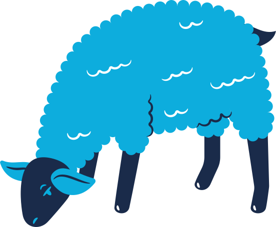 Blue sheep Illustration in PNG, SVG