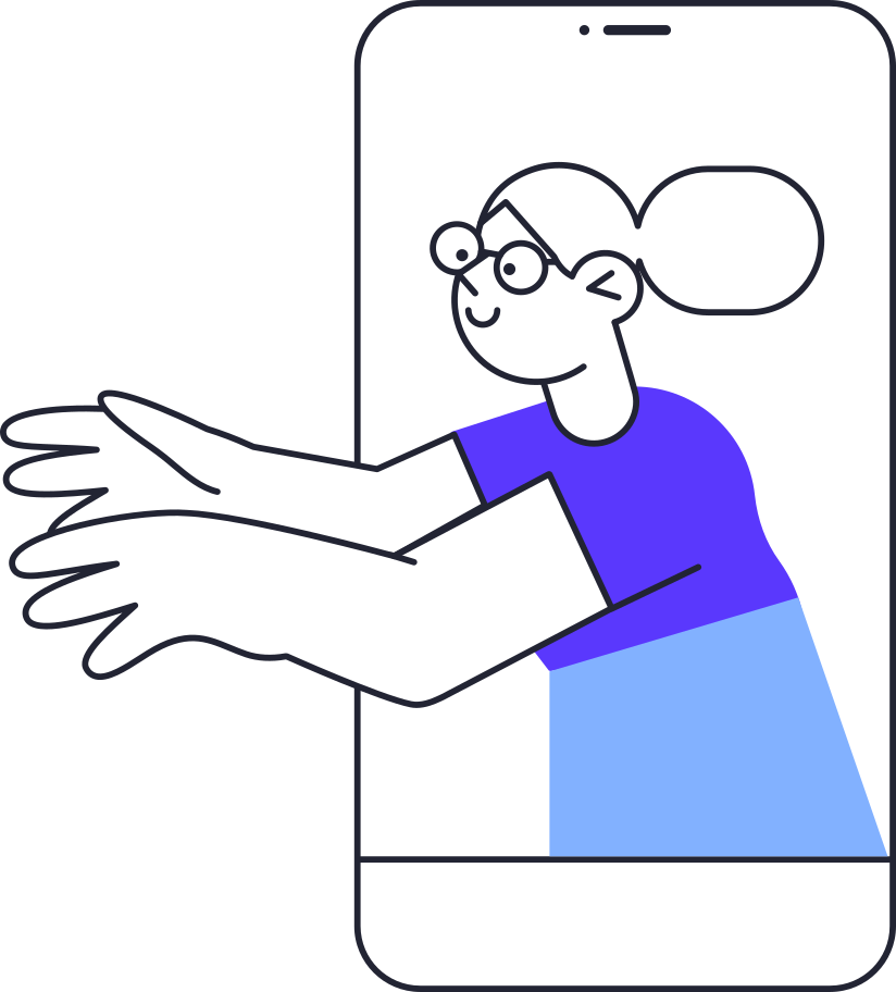 style woman gets out of the phone Vector images in PNG and SVG | Icons8 ...
