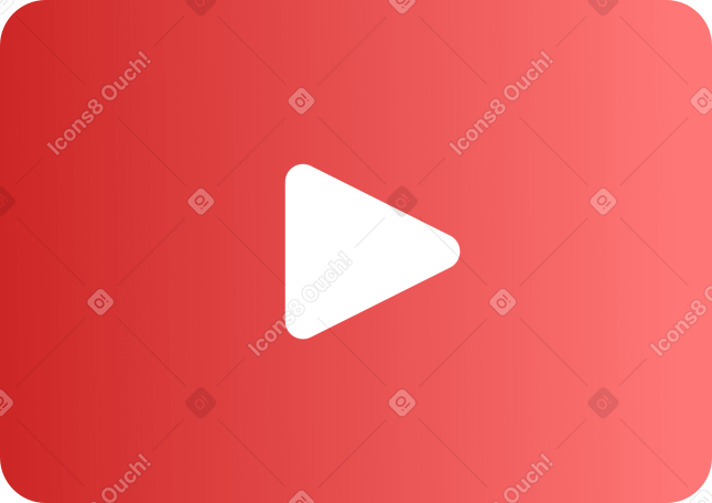 Red play button Illustration in PNG, SVG