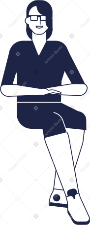 Woman sitting Illustration in PNG, SVG