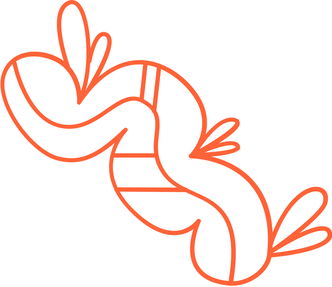 Curved red outline leaf Illustration in PNG, SVG