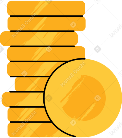 Stack of coins Illustration in PNG, SVG