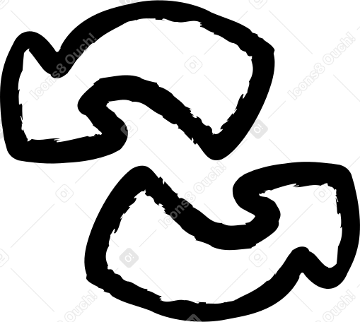 Two circular arrows Illustration in PNG, SVG