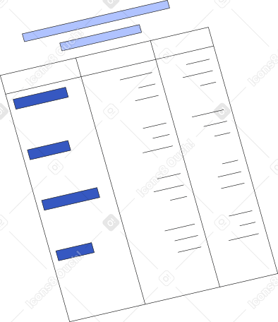 Table of indications Illustration in PNG, SVG