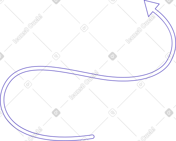 Blue s shaped arrow PNG, SVG