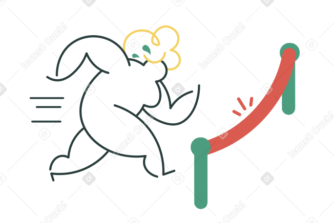 Final push to win running competition Illustration in PNG, SVG