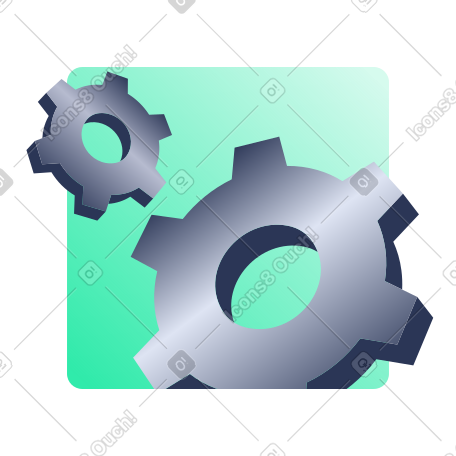 Settings with big and small cogwheel PNG, SVG