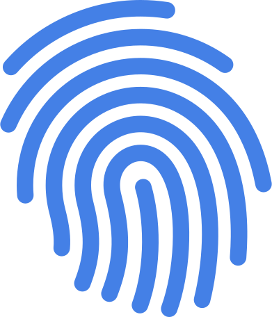Blue fingerprint Illustration in PNG, SVG