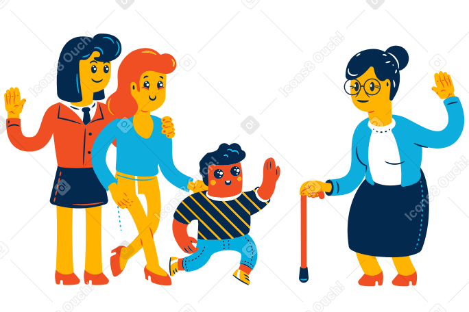 Family visit Illustration in PNG, SVG