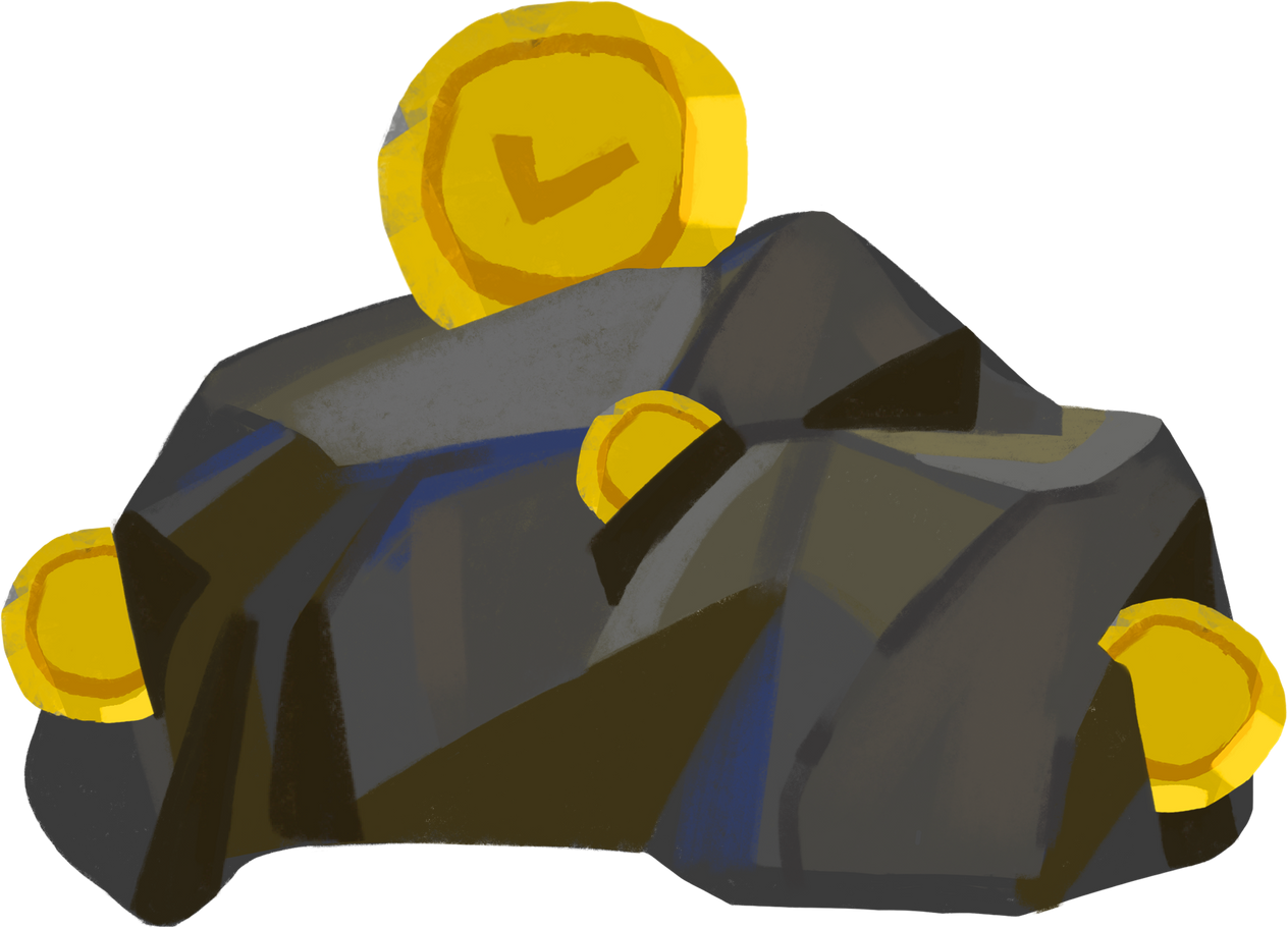 Money stone Illustration in PNG, SVG