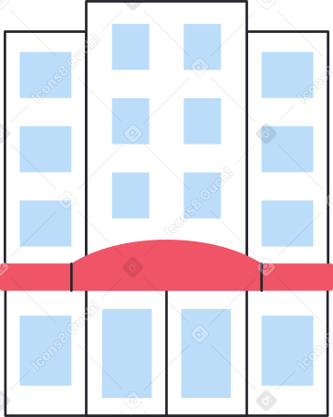 Small simple hotel Illustration in PNG, SVG