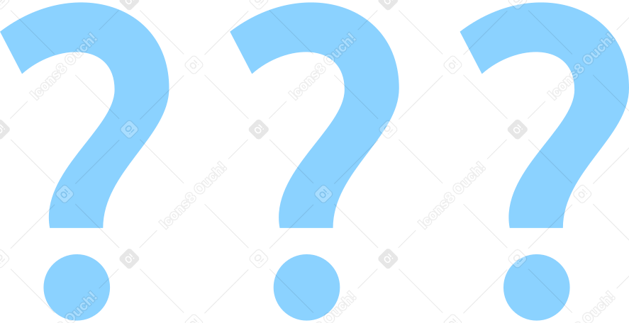 Three question marks Illustration in PNG, SVG