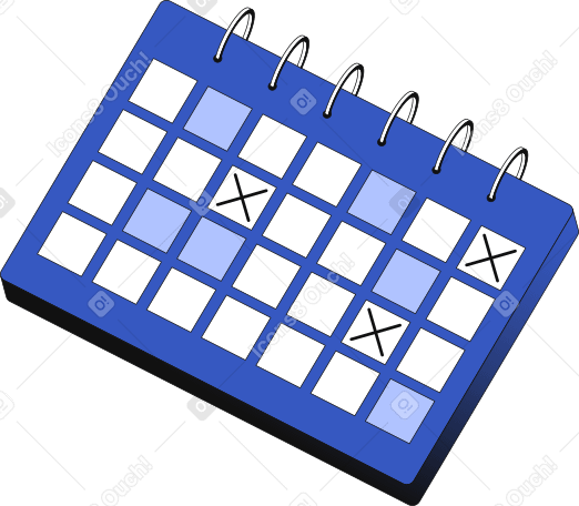 Calendar with marks Illustration in PNG, SVG