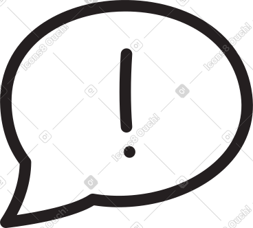 Speech bubble with exclamation mark PNG, SVG