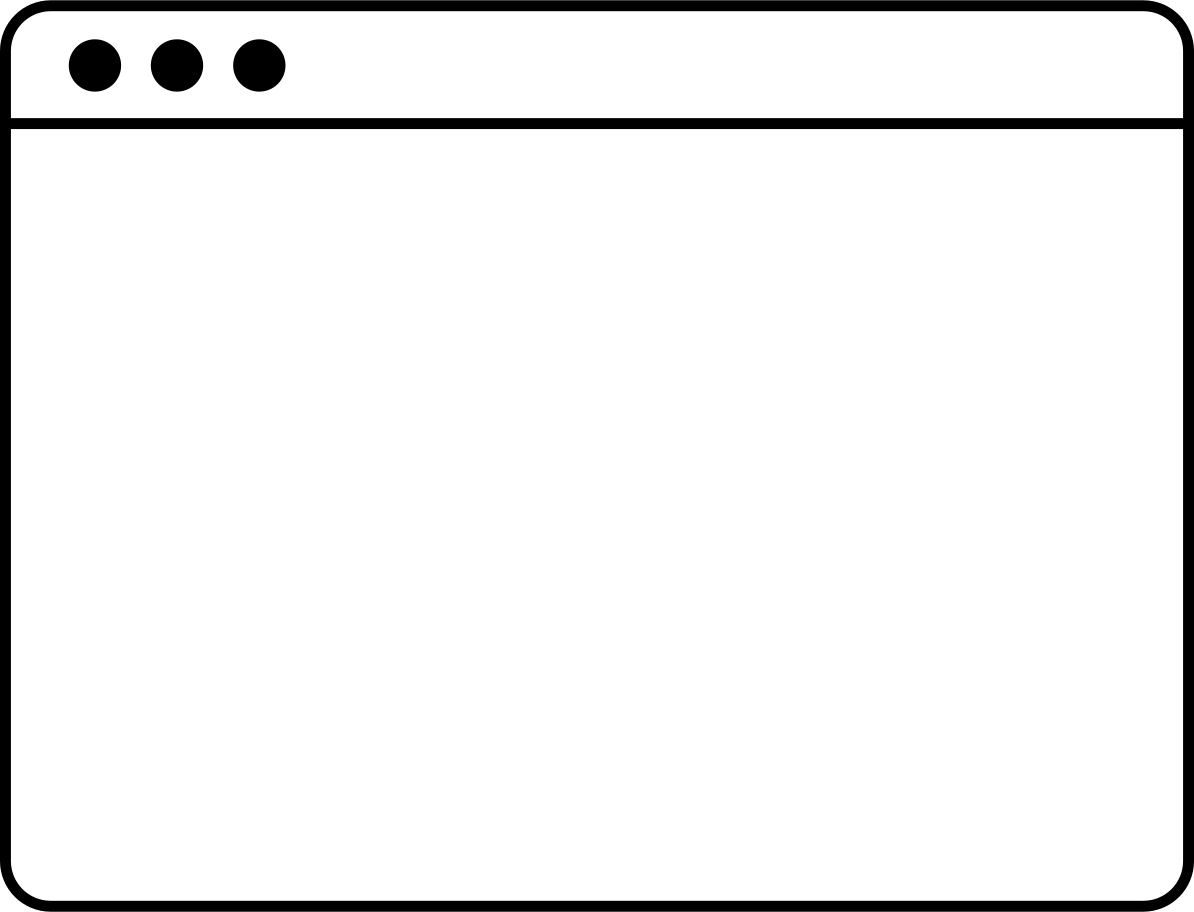 Large white browser window Illustration in PNG, SVG