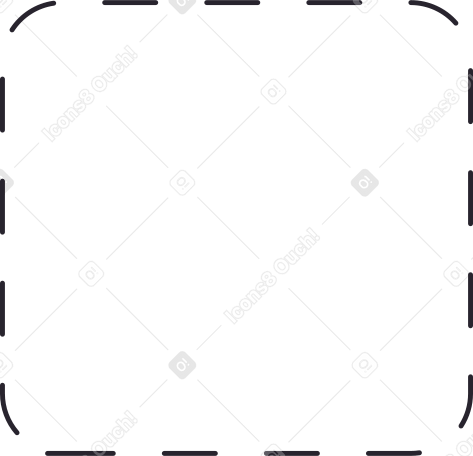 Dashed line square with rounded corners Grafik als PNG, SVG