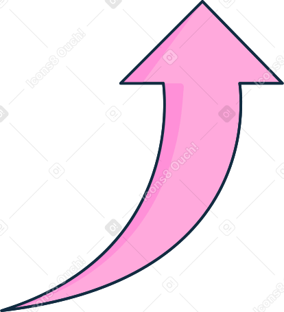 Pink up arrow Illustration in PNG, SVG