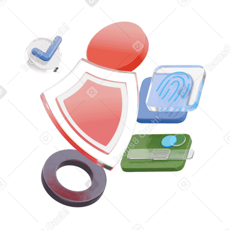 3D personal data protection with biometrics PNG, SVG