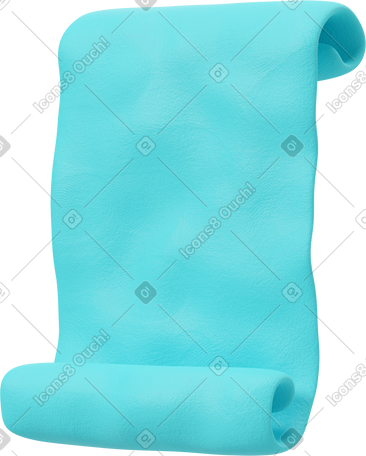 3D blue scroll paper symbol PNG, SVG
