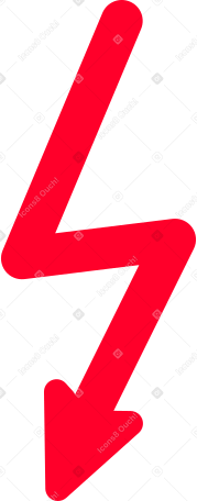 Red down arrow Illustration in PNG, SVG