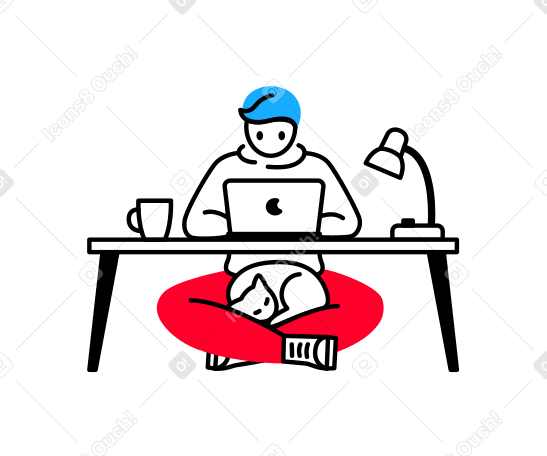 Remote work Illustration in PNG, SVG