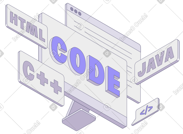 Lettering Code on computer screen and programming languages text PNG, SVG