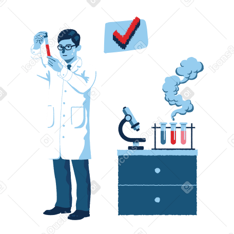Successful experiment Illustration in PNG, SVG