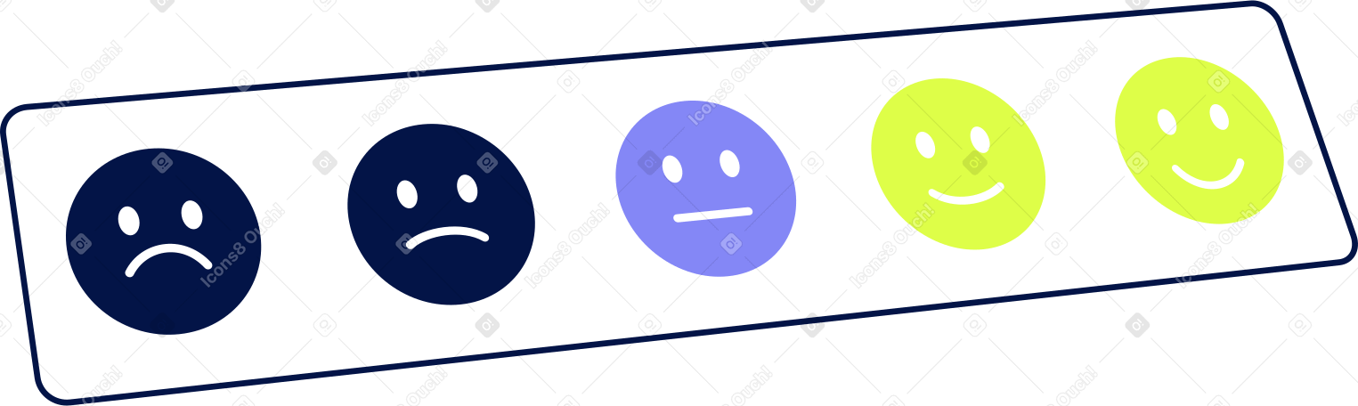 Frame with emotional emoticons Illustration in PNG, SVG