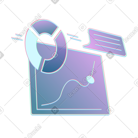 Graph, chart and text on screen PNG, SVG