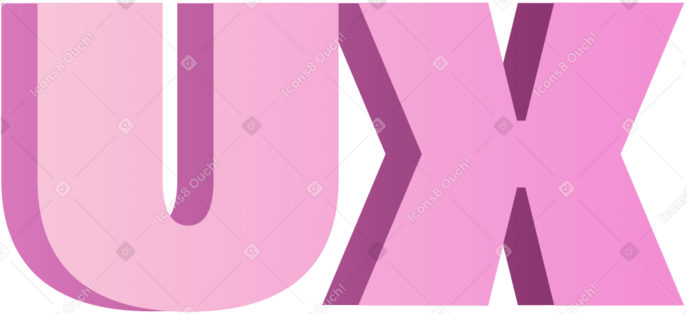 Lettering ux text PNG, SVG