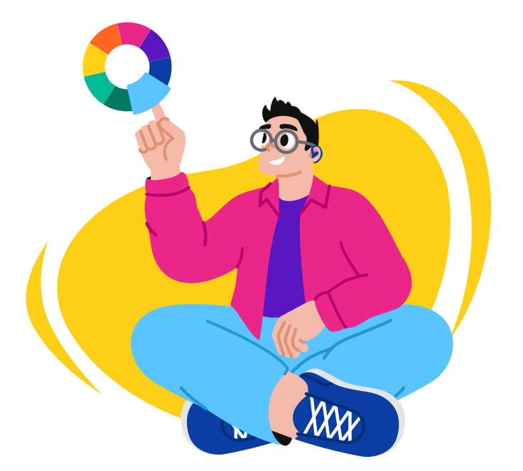 Young man creating 3D model PNG, SVG