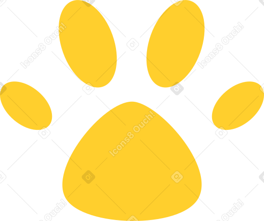 Yellow dog paw print Illustration in PNG, SVG