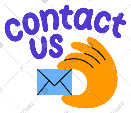 Hand and lettering contact us sticker PNG, SVG