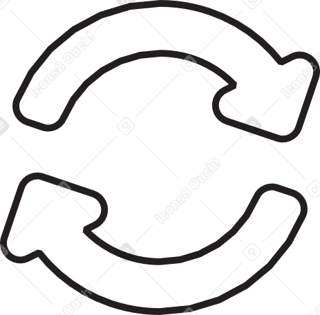 Two arrows in a circle Illustration in PNG, SVG