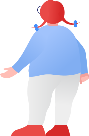 Fat girl back Illustration in PNG, SVG
