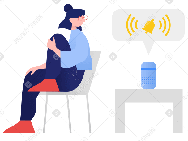 Smart speaker- notification Illustration in PNG, SVG