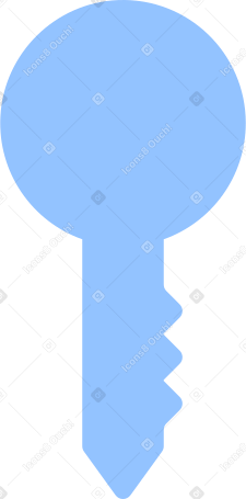 Big blue key Illustration in PNG, SVG