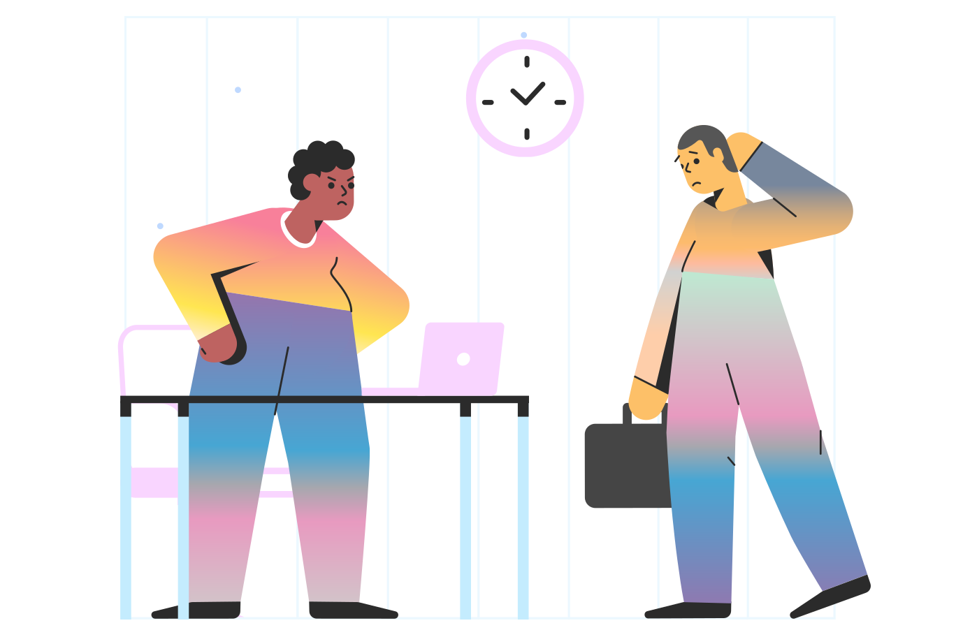 Late for work Illustration in PNG, SVG