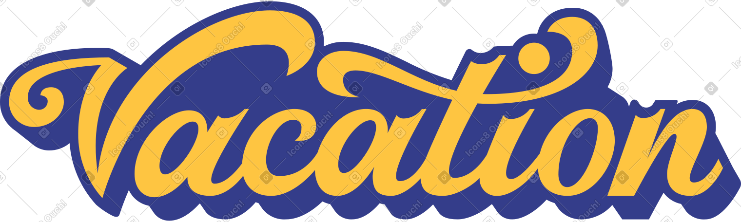 Lettering vacation with shadow text PNG, SVG