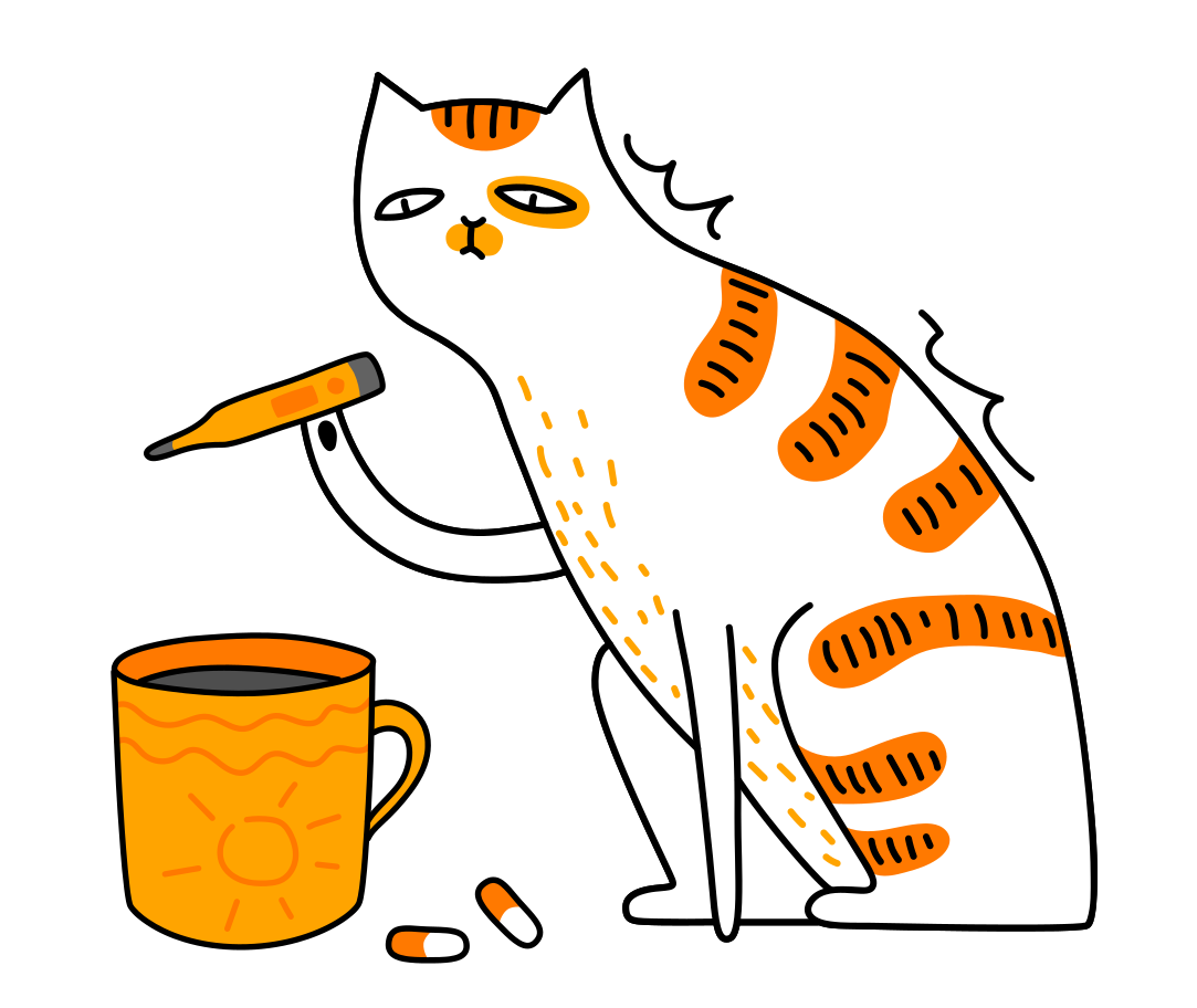 style The cat is sick Vector images in PNG and SVG | Icons8 Illustrations