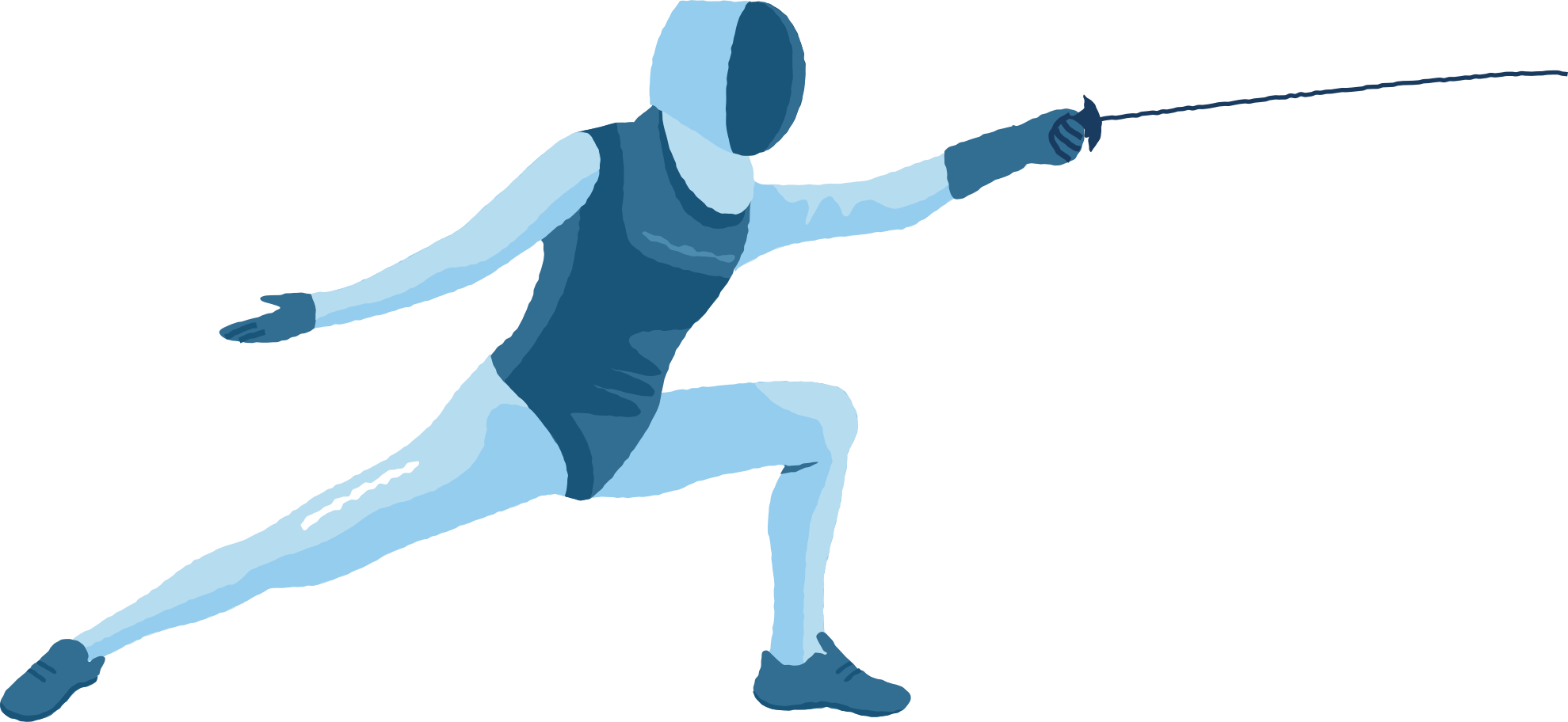 Fencer Illustration in PNG, SVG