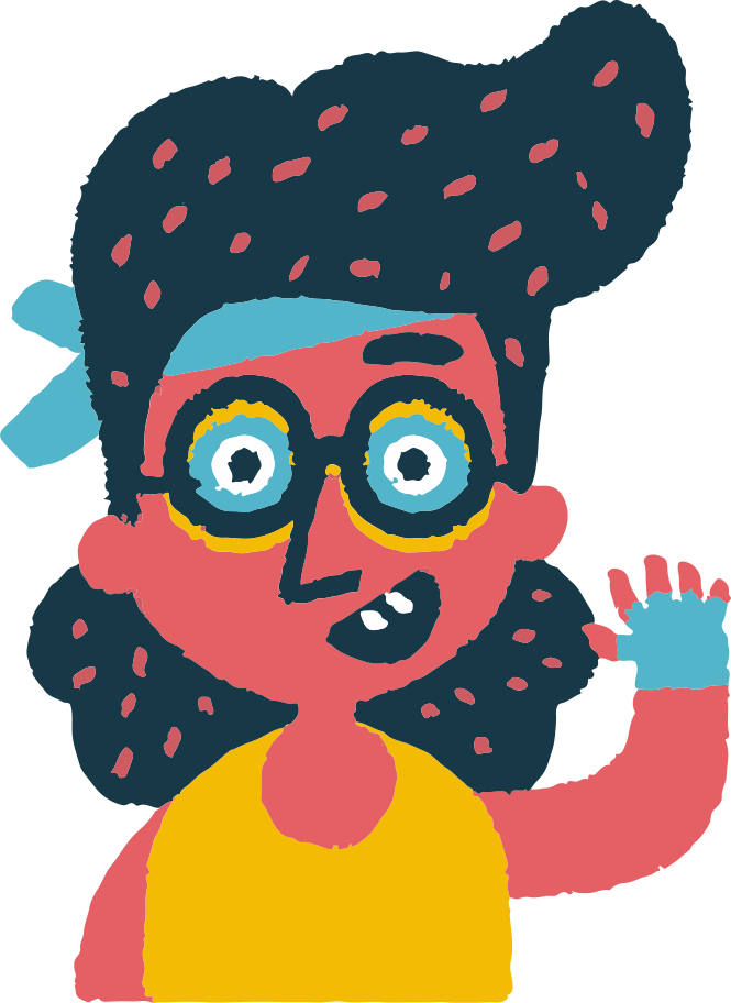 Woman saying hi Illustration in PNG, SVG