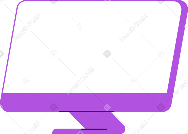 Purple office monitor Illustration in PNG, SVG